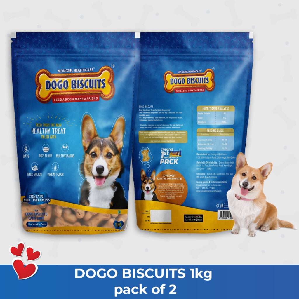 MONGREL HEALTHCARE Dogo Biscuits Small Pack of 200 | Multigrain ...